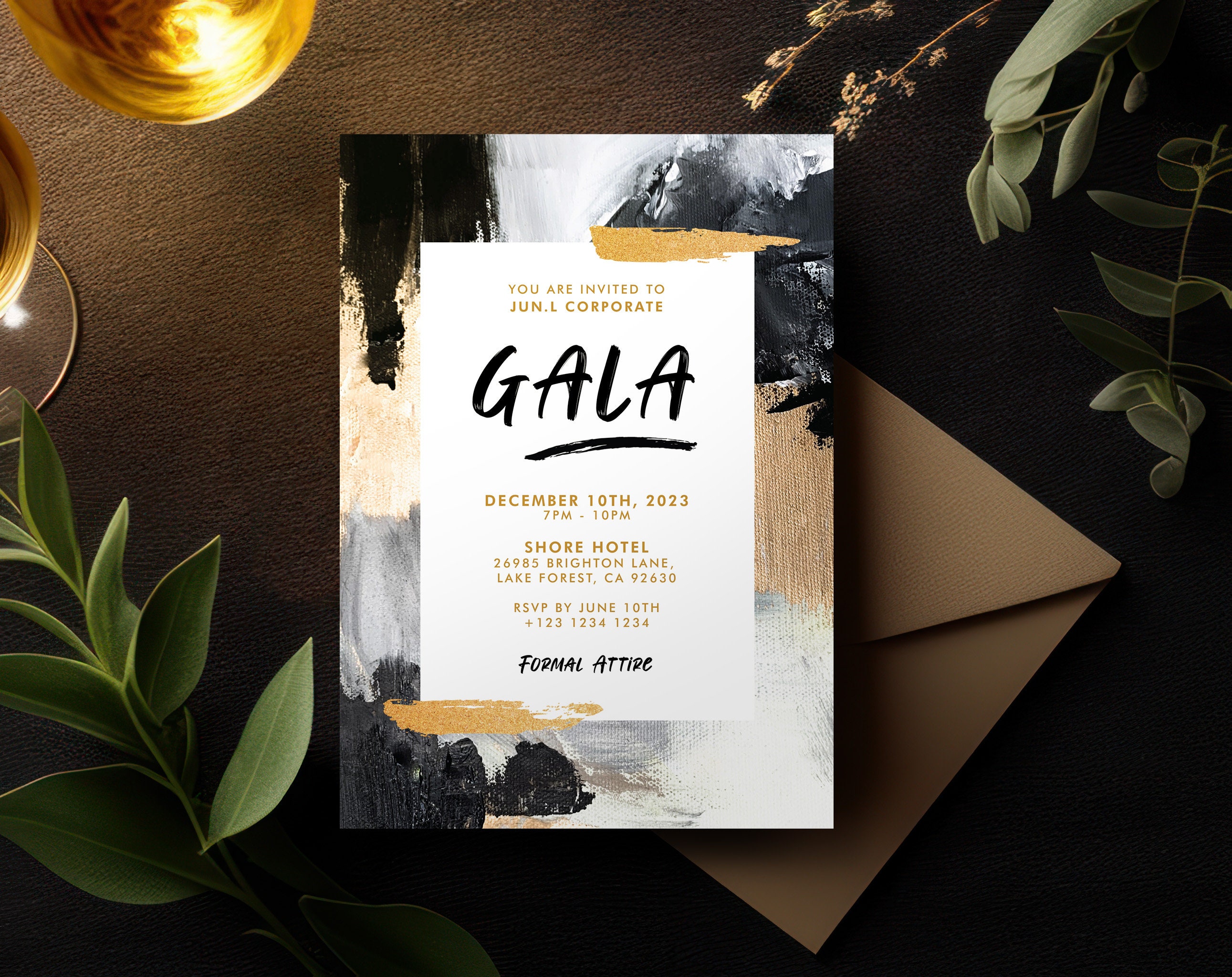 Editable Gala Party Invitation Gala Fundraiser Banquet Invitation ...