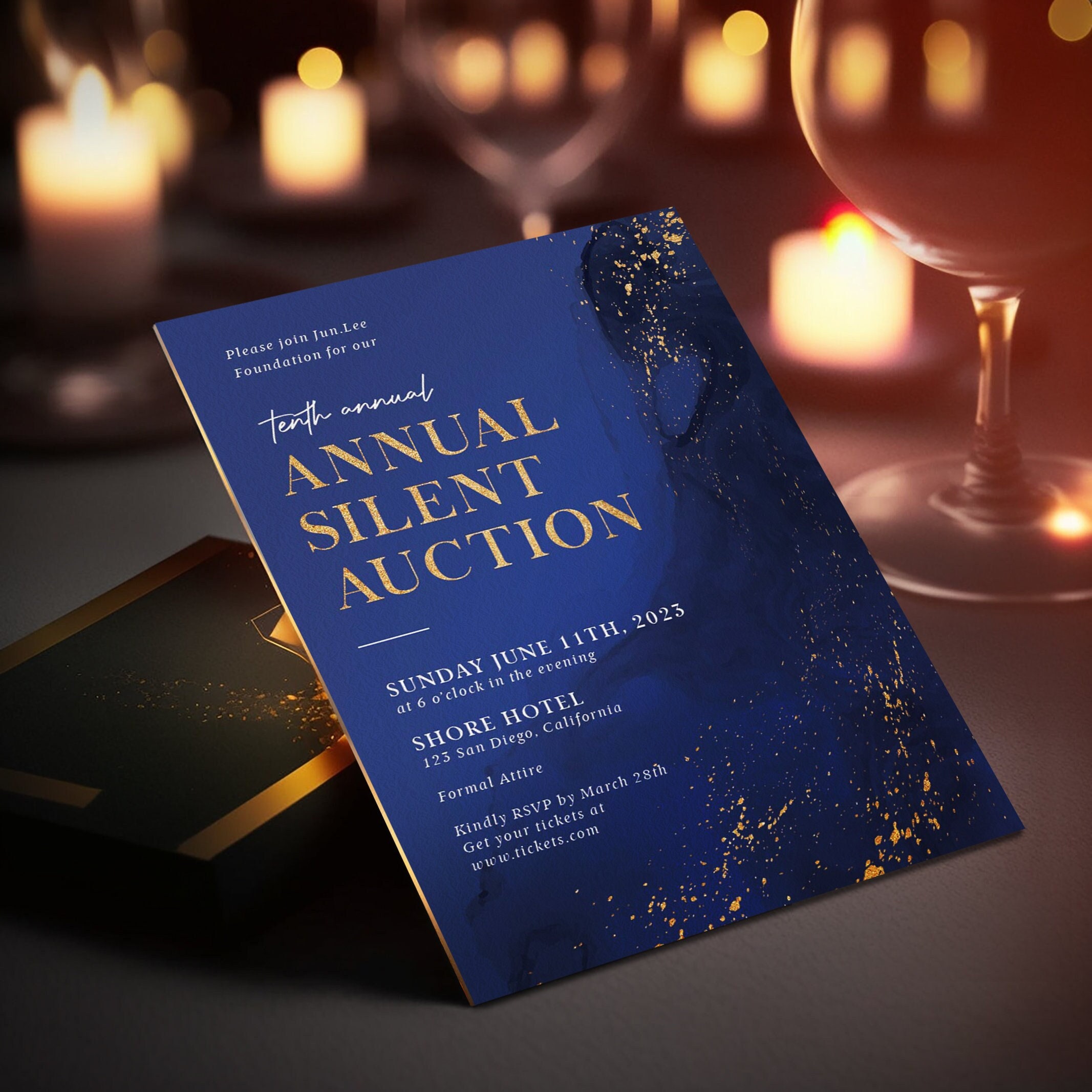 Editable Annual Silent Auction Invitation | Corporate Invitation ...