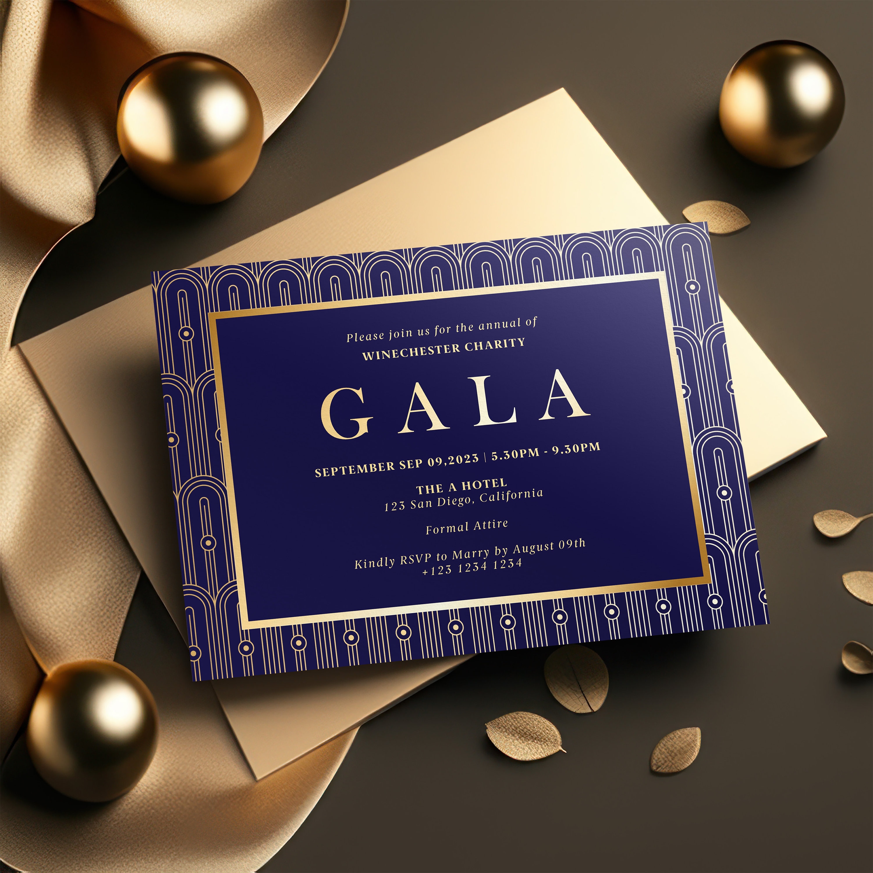 Editable Gala Party Invitation Gala Fundraiser Banquet Invitation ...