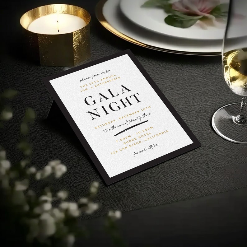 Editable Gala Party Invitation | Gala Fundraiser Banquet Invitation ...