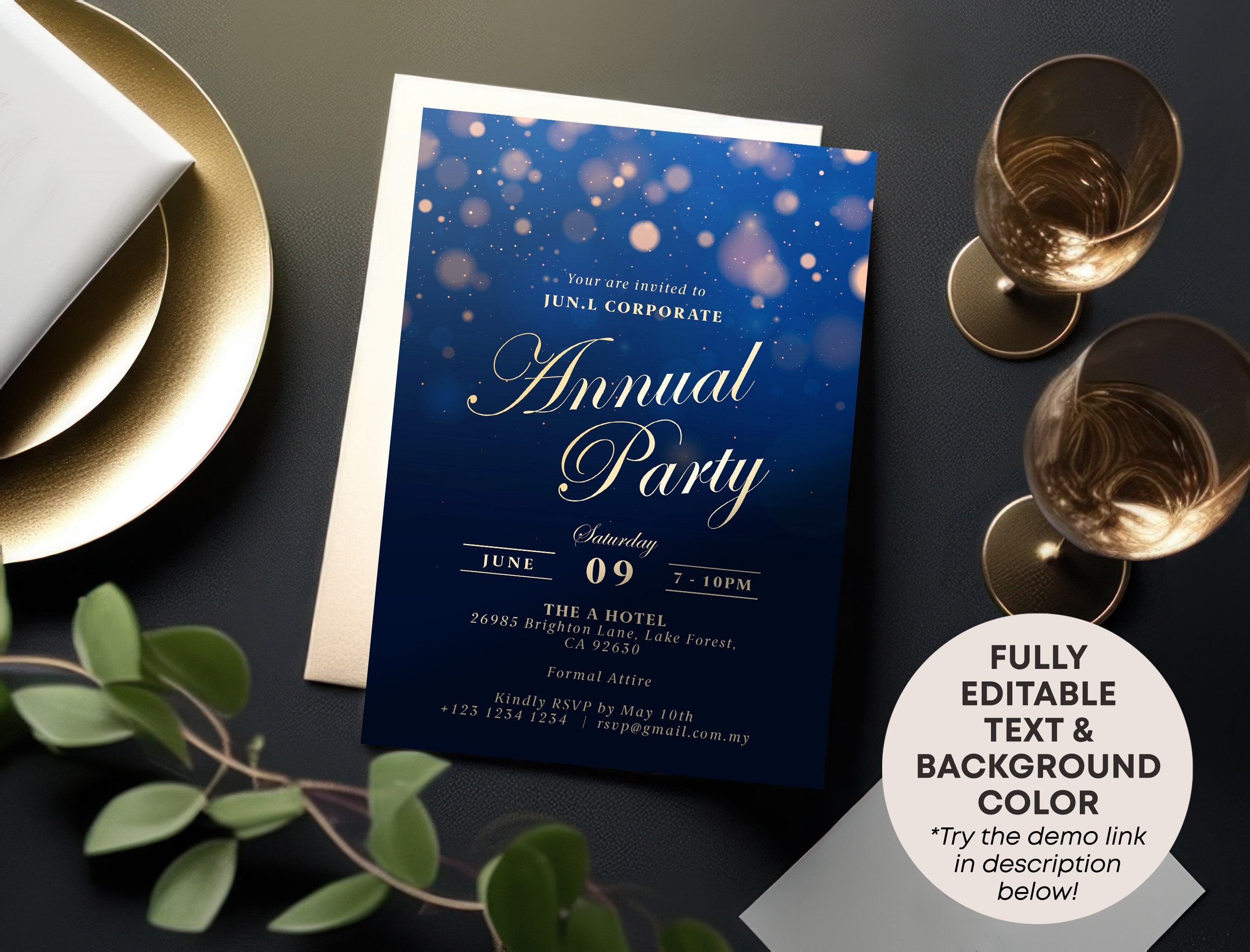Editable Annual Company Party Invitation Corporate - Etsy