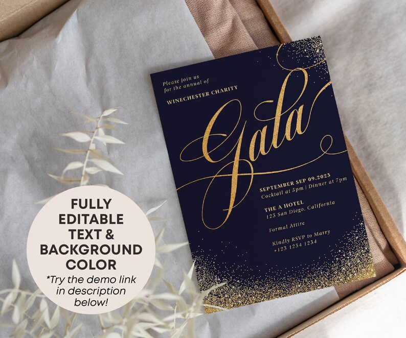 Editable Gala Party Invitation Gala Fundraiser Banquet - Etsy