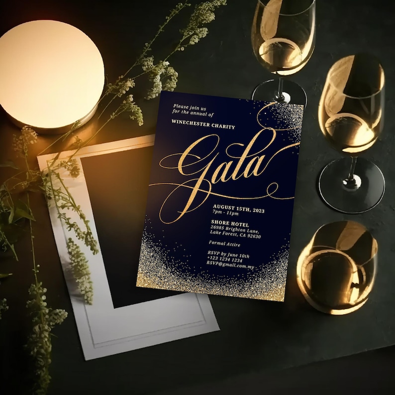 Editable Gala Party Invitation | Gala Fundraiser Banquet Invitation ...