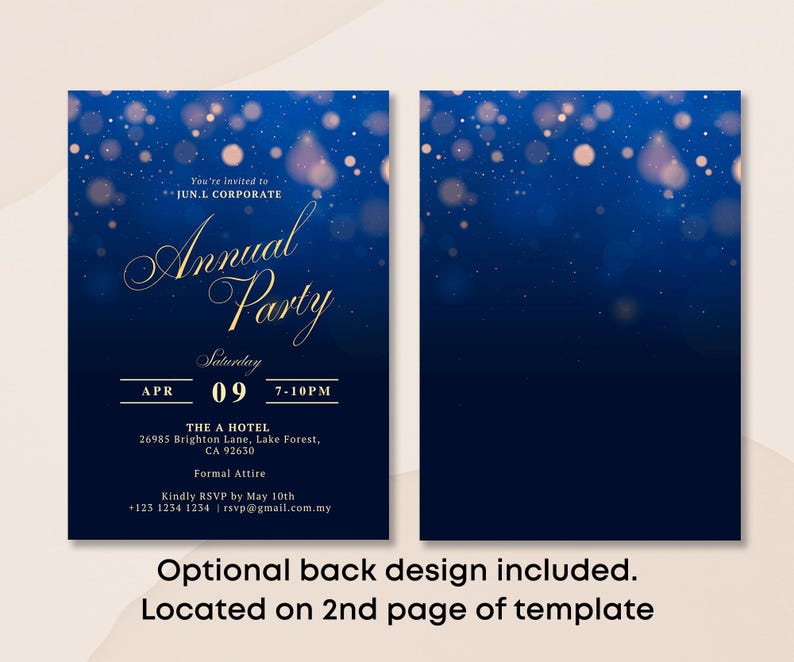Editable Annual Company Party Invitation | Corporate Invitation Template | Business Awards Night ...