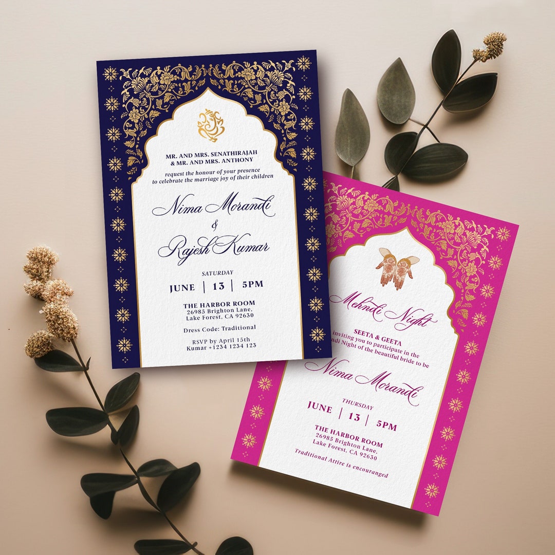 Editable Indian Wedding Invitations Bundle Hindu Wedding Invite ...