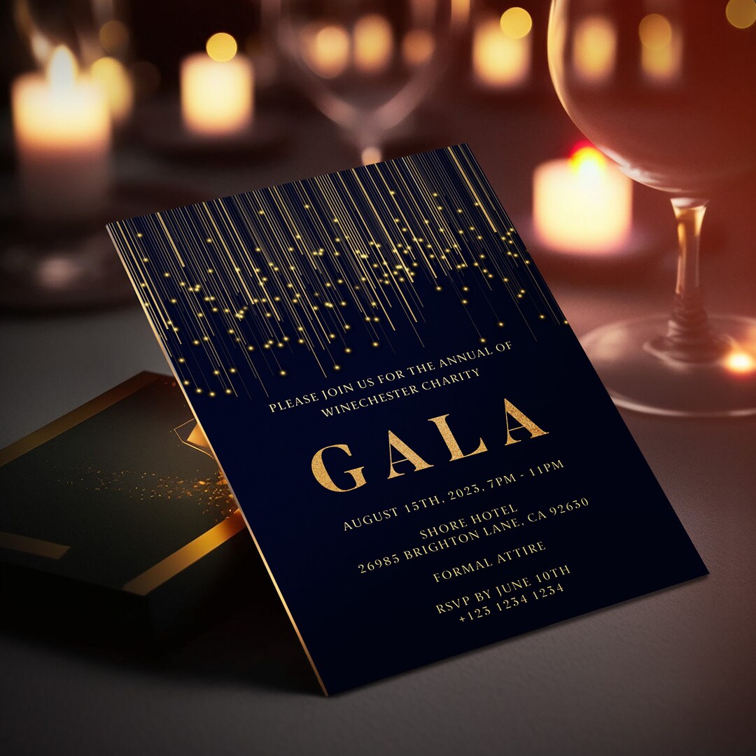 Editable Gala Party Invitation | Gala Fundraiser Banquet Invitation ...