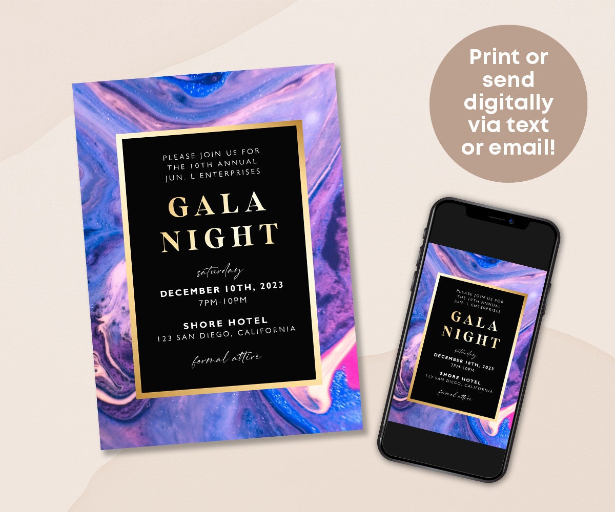 Editable Gala Party Invitation Gala Fundraiser Banquet - Etsy