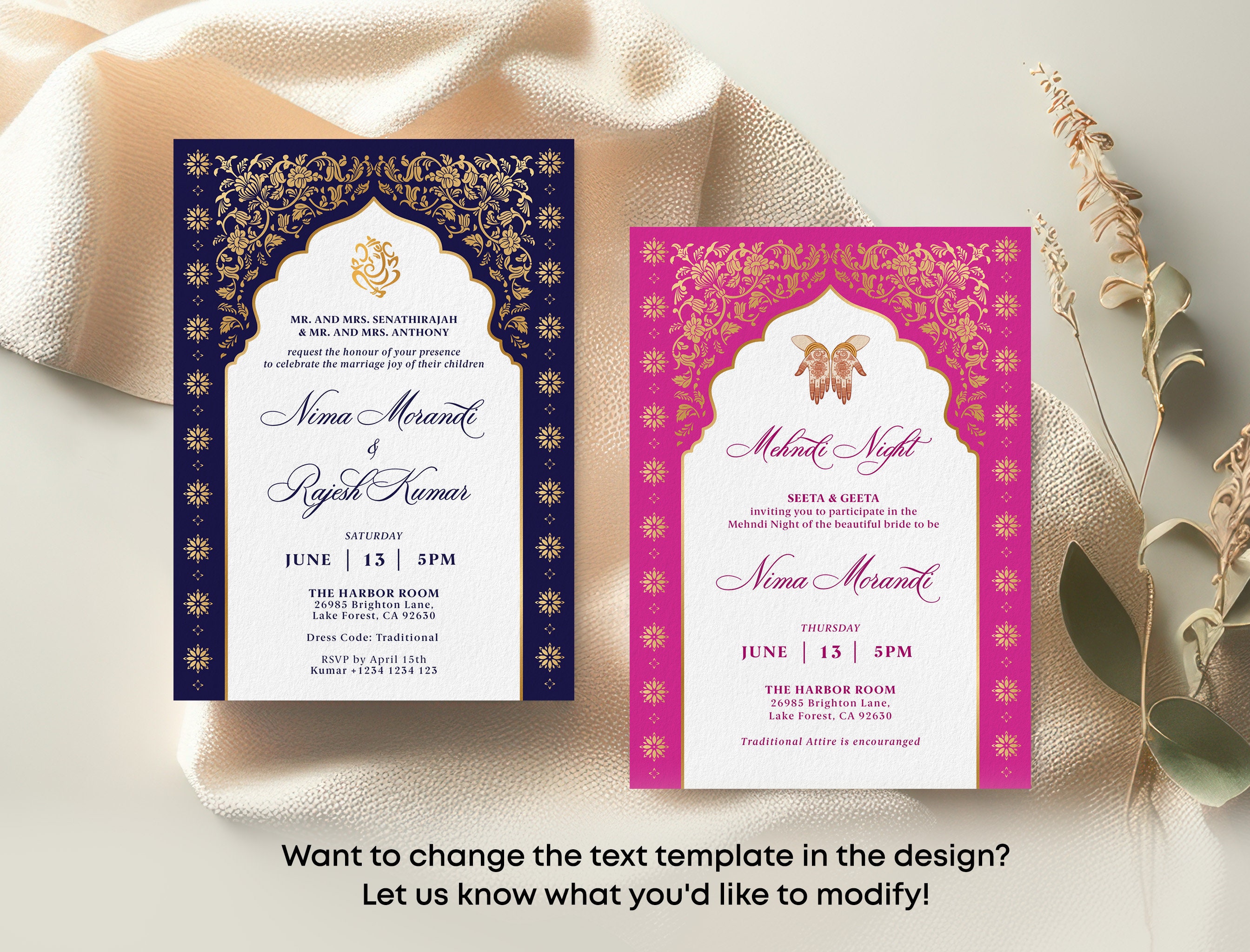 Editable Indian Wedding Invitations Bundle Hindu Wedding Invite ...