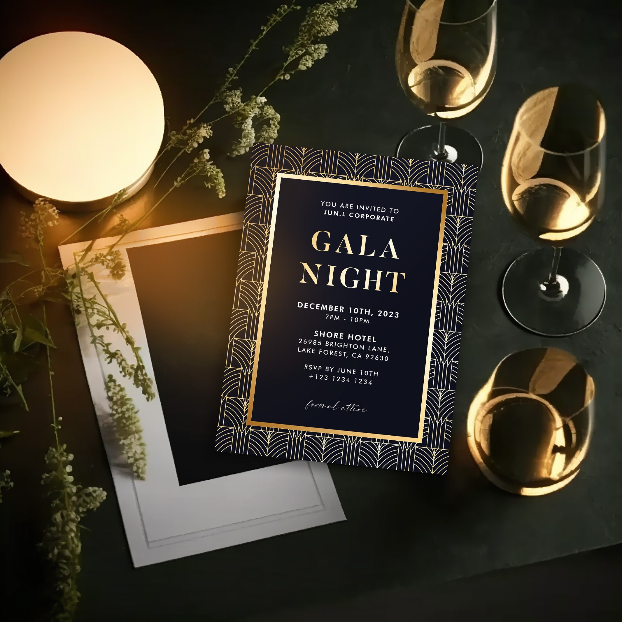 Editable Gala Party Invitation Gala Fundraiser Banquet Invitation ...