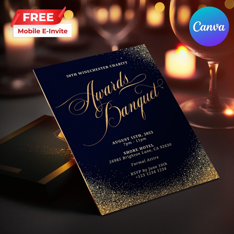 Editable Annual Banquet Party Invitation | Corporate Invitation ...