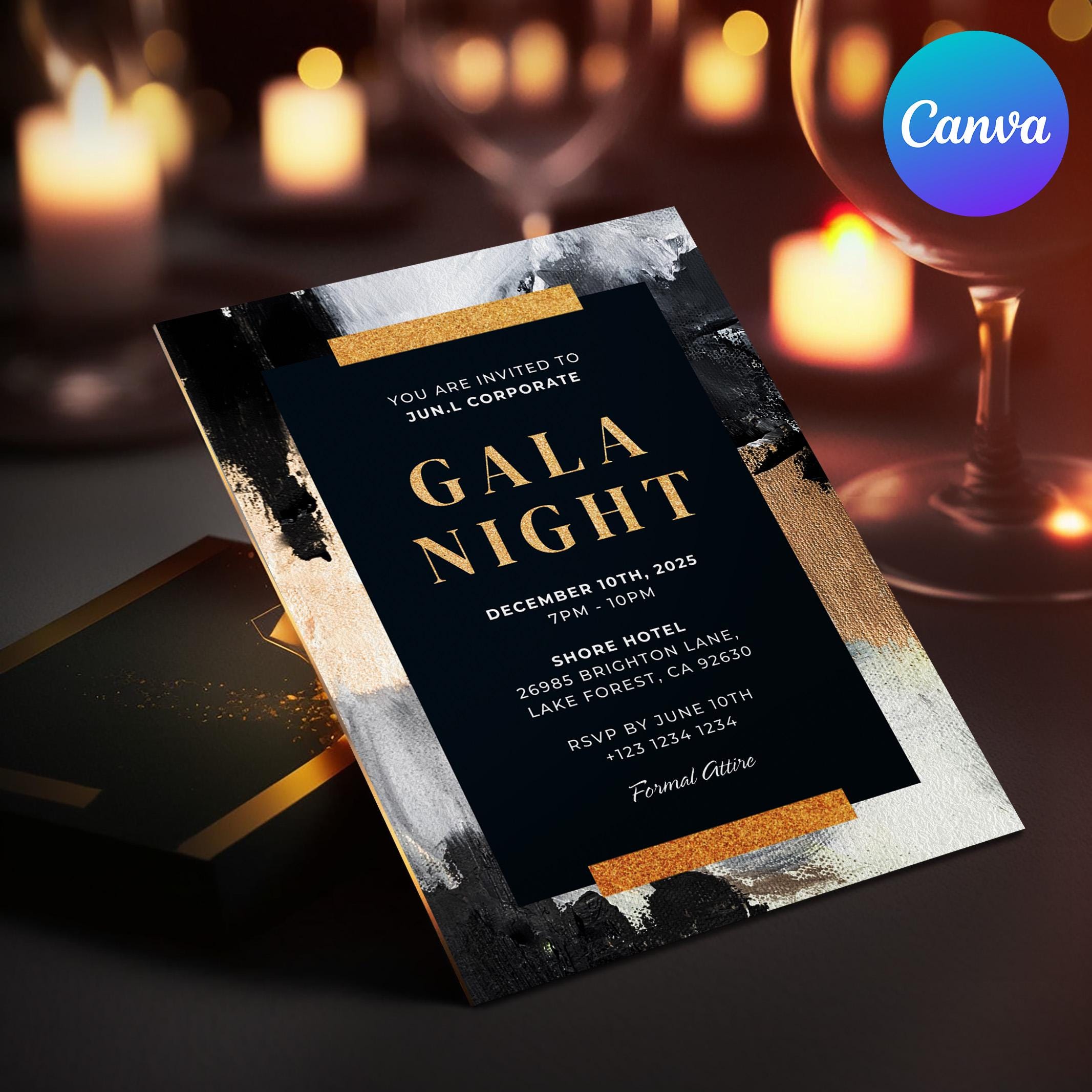 Gala Night Invitation | Corporate Fundraiser Awards Night | Editable ...
