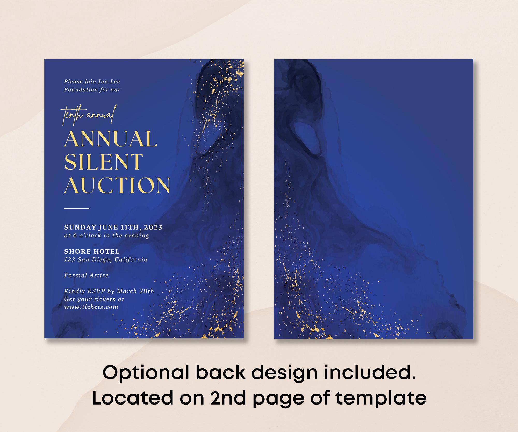 Editable Annual Silent Auction Invitation | Corporate Invitation ...