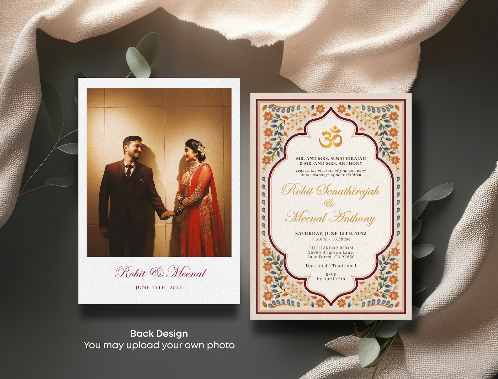 Editable Indian Wedding Invitations Hindu Wedding Invite Flower Frame ...