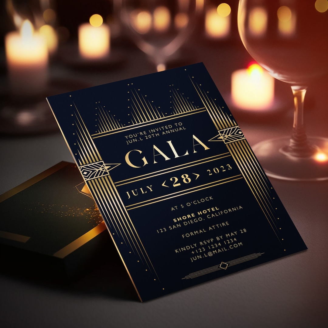 Editable Gala Party Invitation Gala Fundraiser Banquet Invitation ...