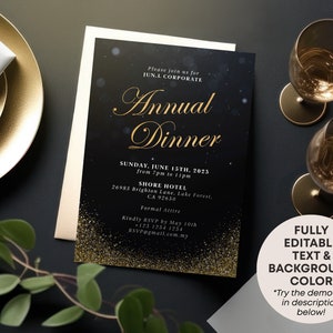 Editable Annual Company Party Invitation Corporate Invitation Template ...