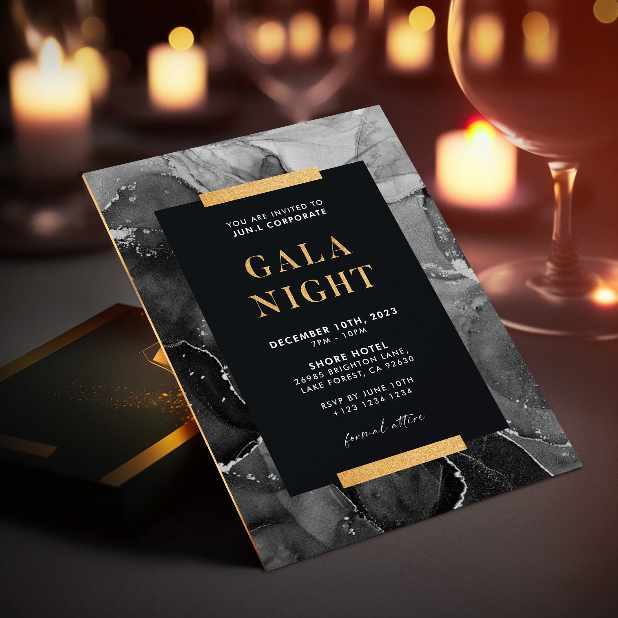 Editable Gala Party Invitation Gala Fundraiser Banquet Invitation ...