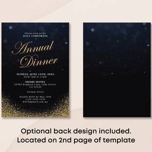 Editable Annual Company Party Invitation Corporate Invitation Template Business Awards Night ...