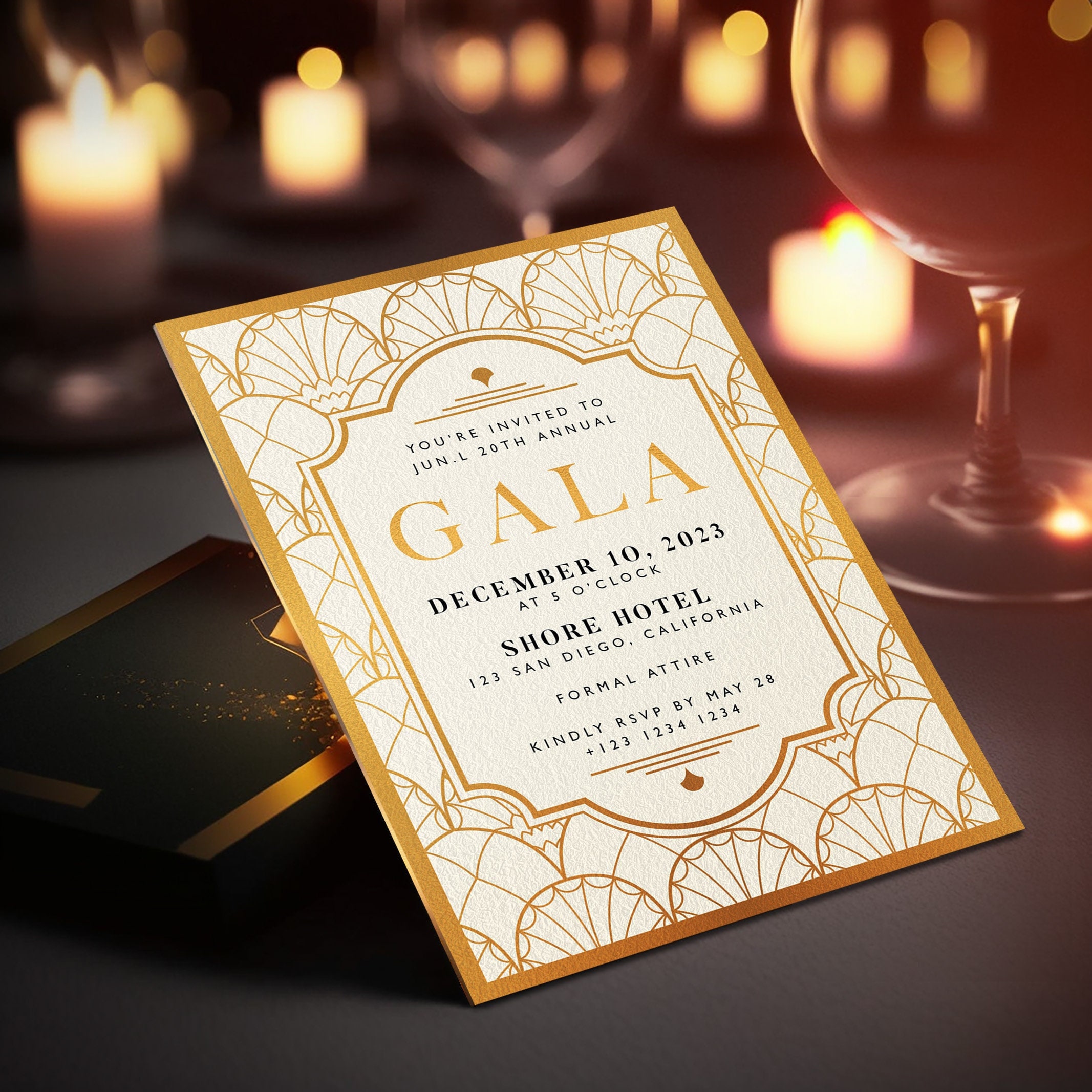 Editable Gala Party Invitation Gala Fundraiser Banquet Invitation ...