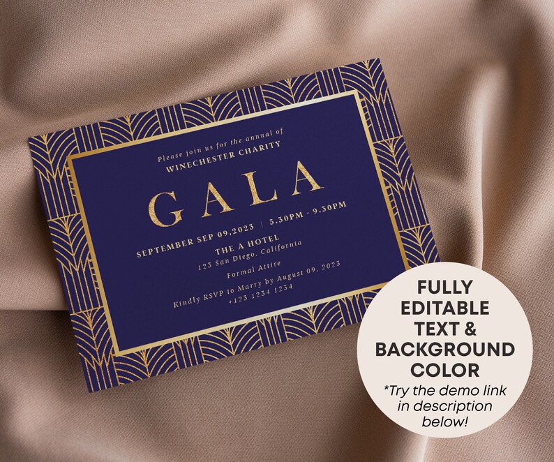 Editable Gala Party Invitation Gala Fundraiser Banquet - Etsy