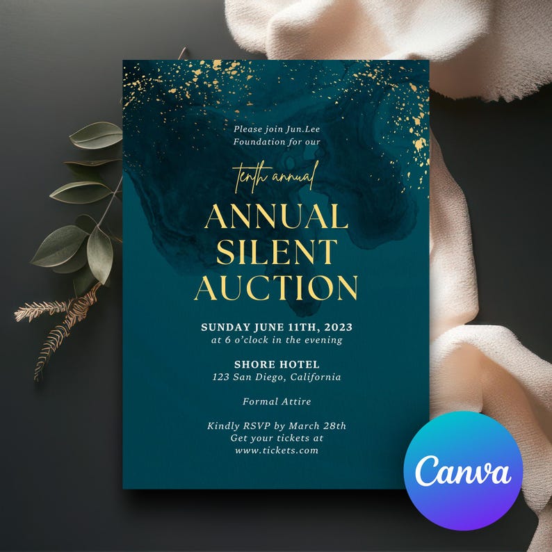 Editable Annual Company Party Invitation | Corporate Invitation Template | Business Awards Night ...