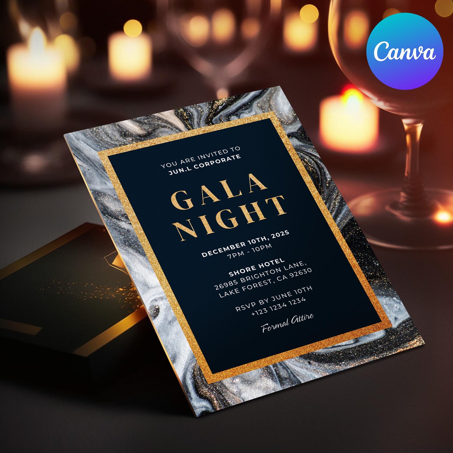 Editable Gala Party Invitation | Gala Fundraiser Banquet Invitation ...