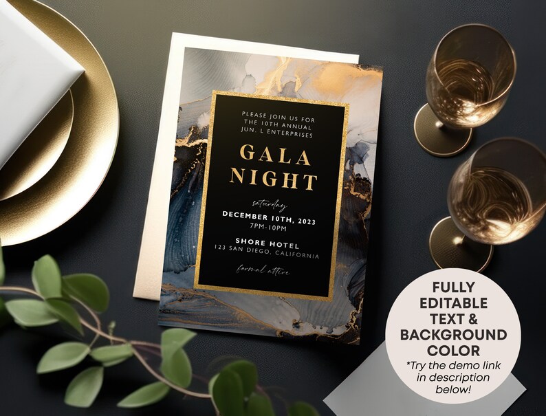 Editable Gala Party Invitation Gala Fundraiser Banquet - Etsy