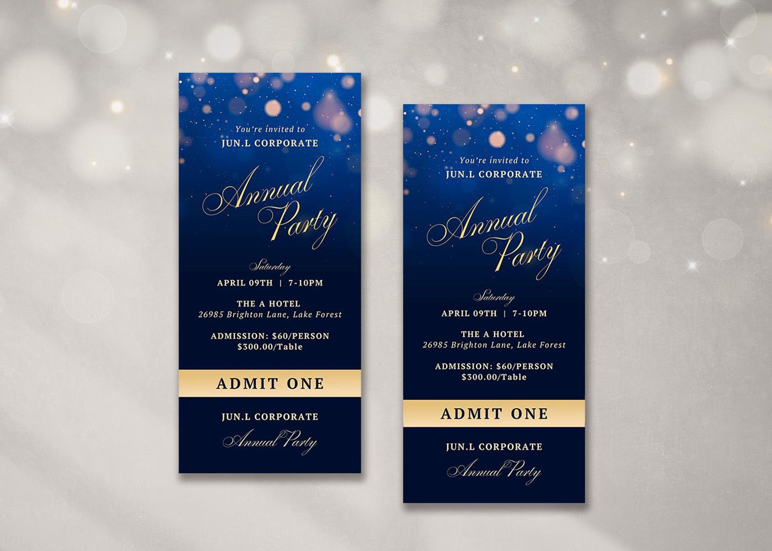 Editable Annual Dinner Party Ticket Template | Gala Fundraiser Ticket ...