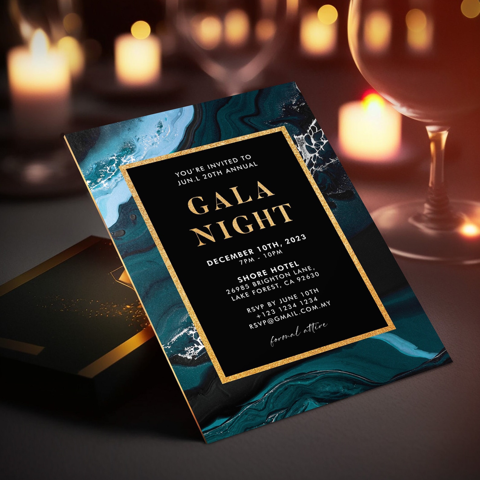 Editable Gala Party Invitation Gala Fundraiser Banquet Invitation ...