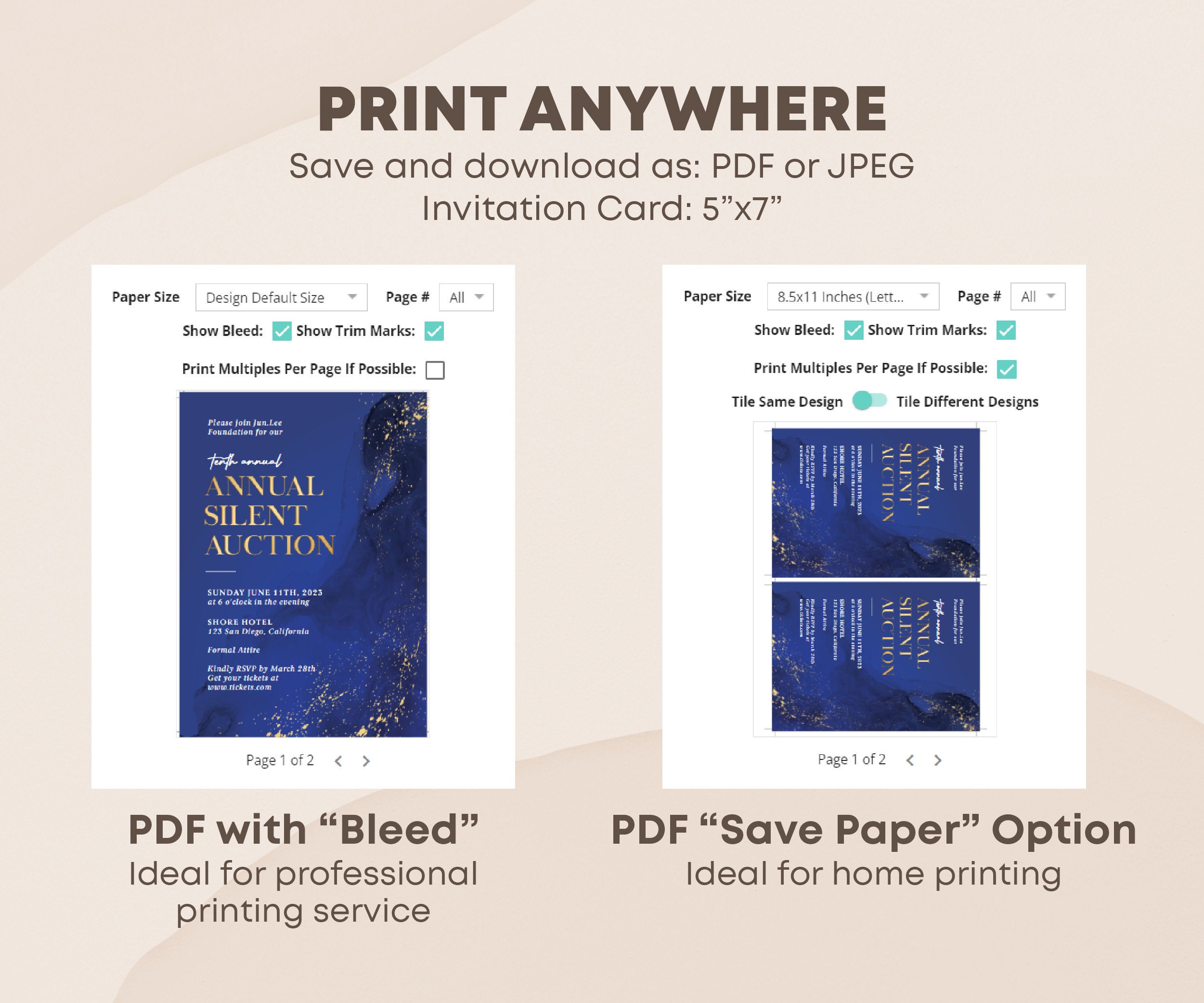 Editable Annual Silent Auction Invitation Corporate Invitation Template ...