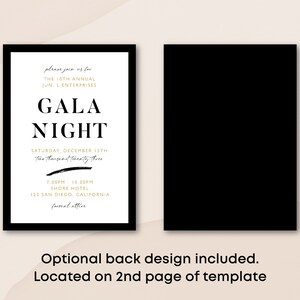 Editable Gala Party Invitation | Gala Fundraiser Banquet Invitation ...