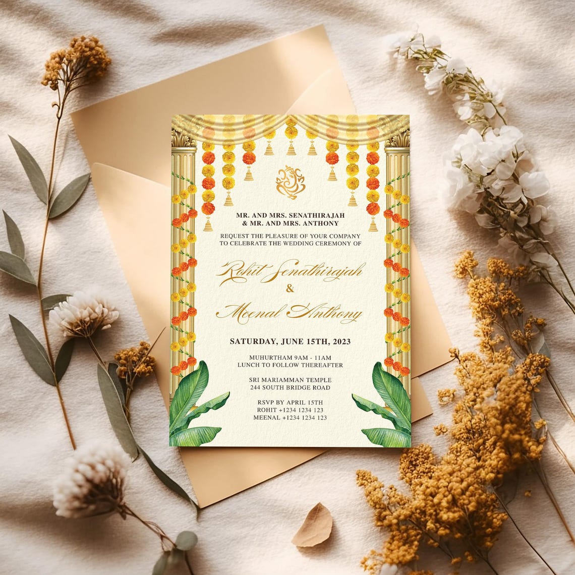 Mandap Indian Wedding Invitation | Hindu Wedding | Editablecanva ...