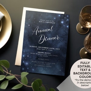 Editable Annual Company Party Invitation Corporate Invitation Template Business Awards Night ...