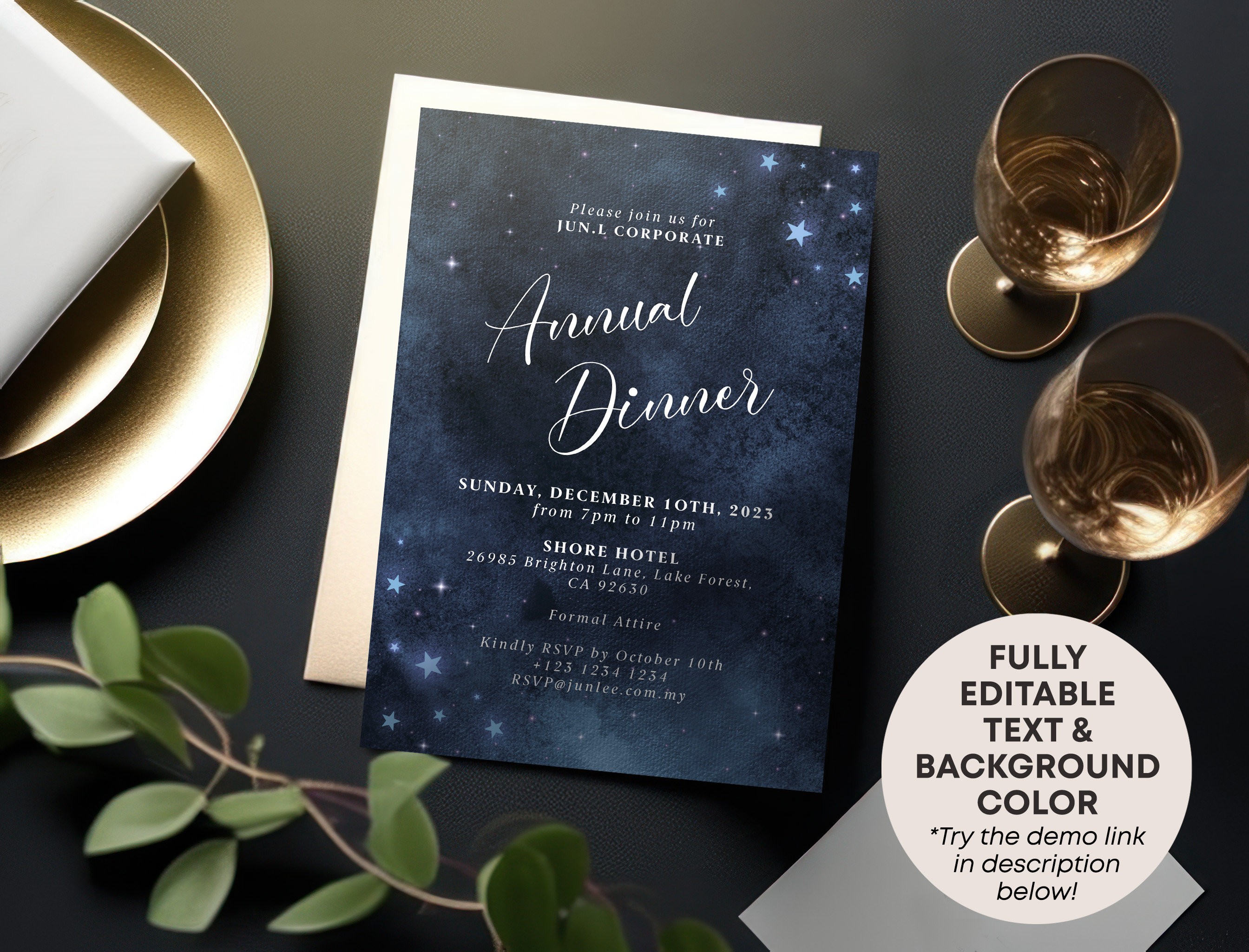 Editable Annual Company Party Invitation Corporate Invitation Template ...