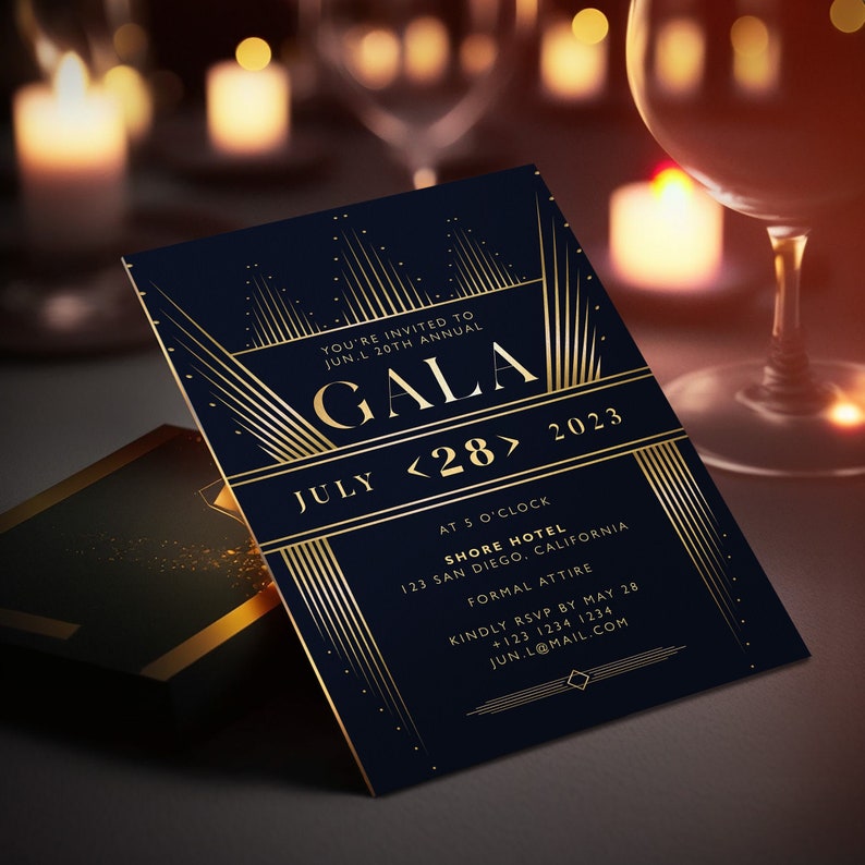 Editable Gala Party Invitation Gala Fundraiser Banquet Invitation ...
