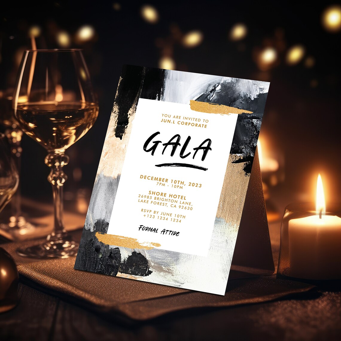 Editable Gala Party Invitation Gala Fundraiser Banquet Invitation ...