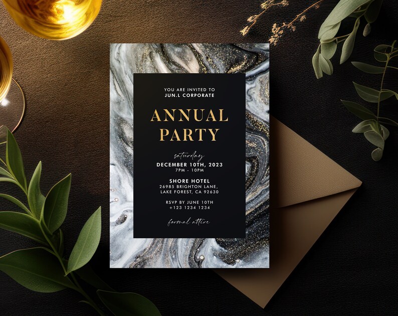 Editable Annual Company Party Invitation Corporate Invitation Template ...