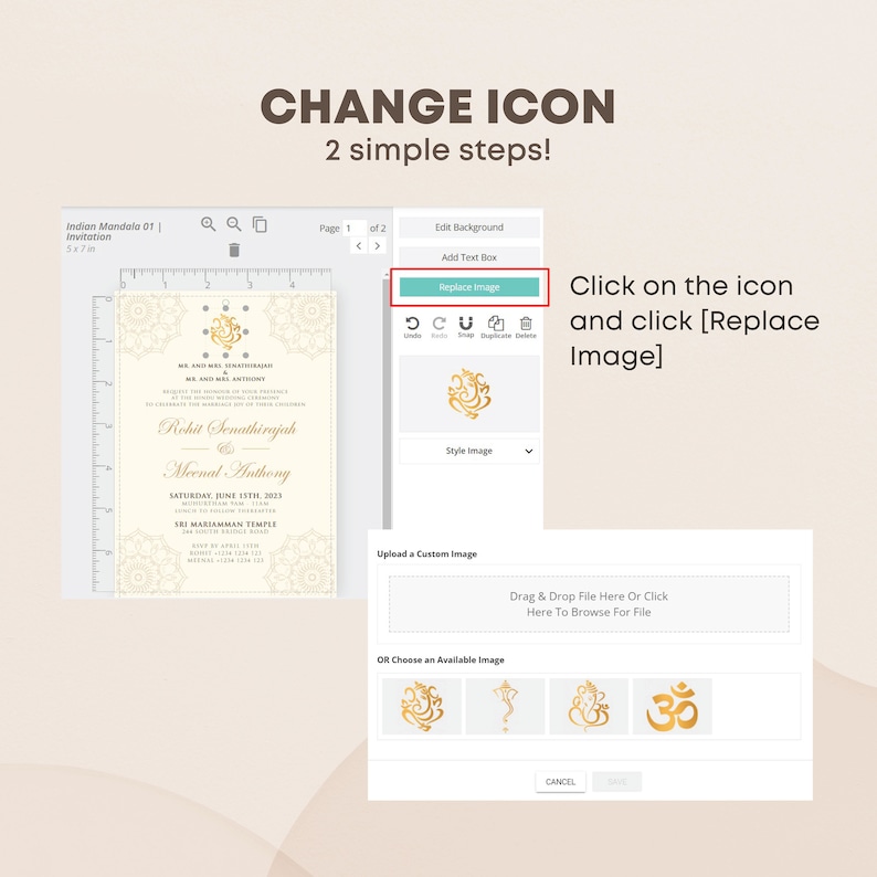 Editable Indian Mehndi Invitations Hindu Wedding Invite Gold Mehndi ...