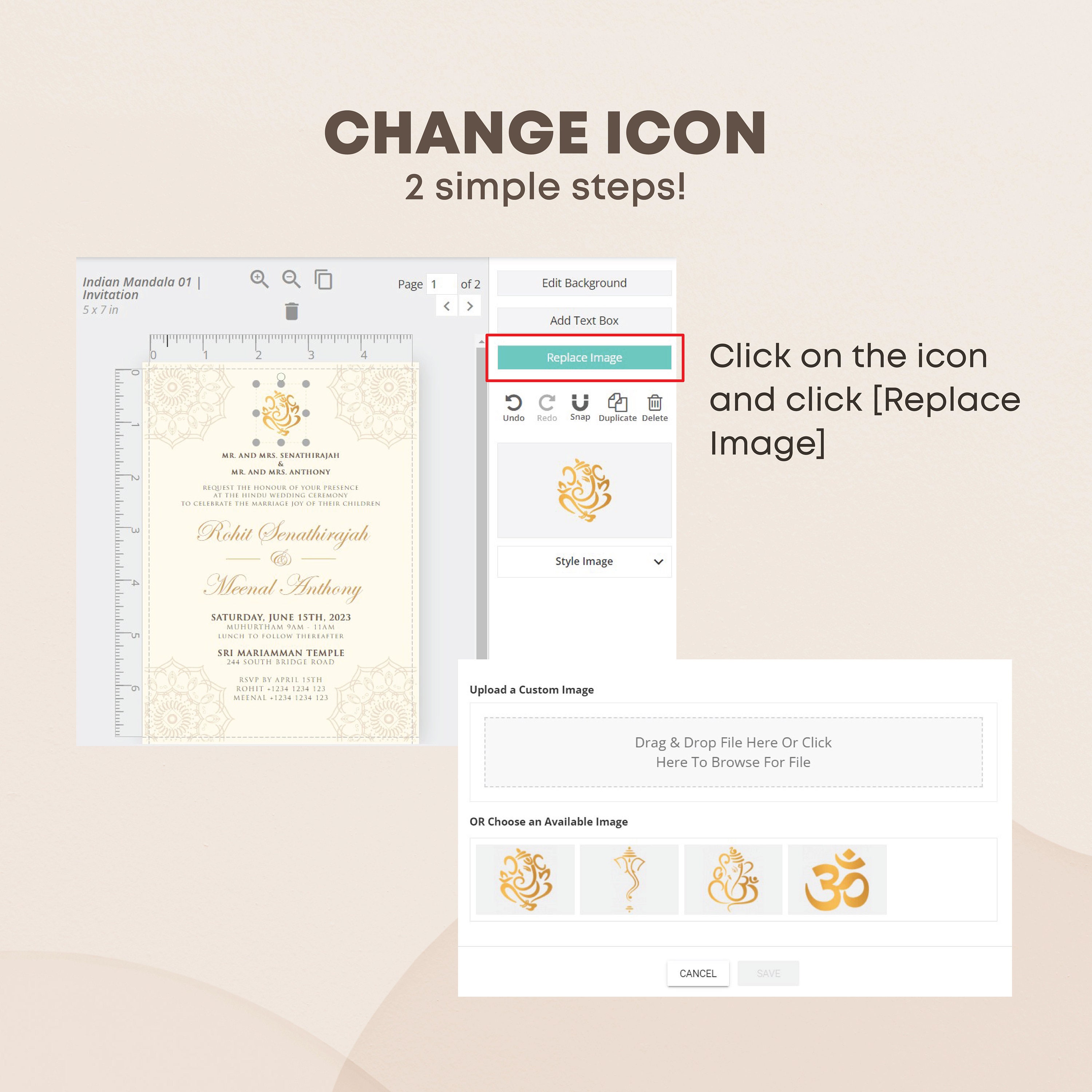 Editable Indian Mehndi Invitations Hindu Wedding Invite Gold Mehndi ...