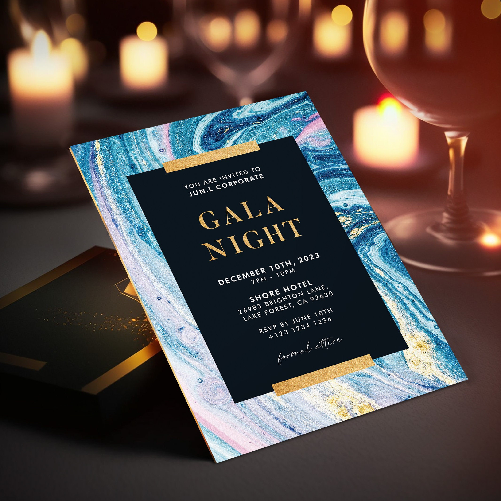 Editable Gala Party Invitation Gala Fundraiser Banquet Invitation ...