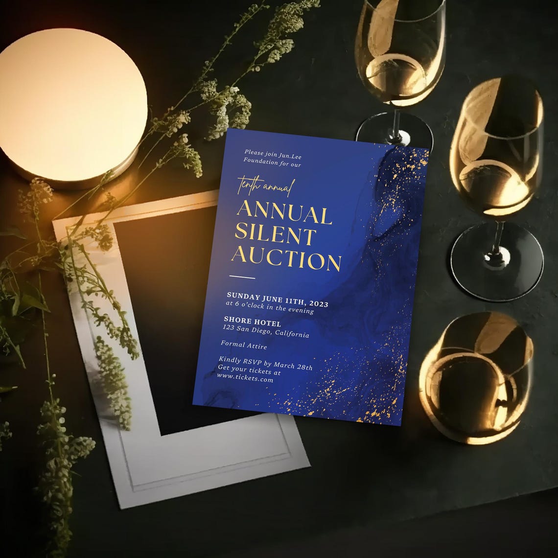 Editable Annual Silent Auction Invitation | Corporate Awards Fundraiser ...