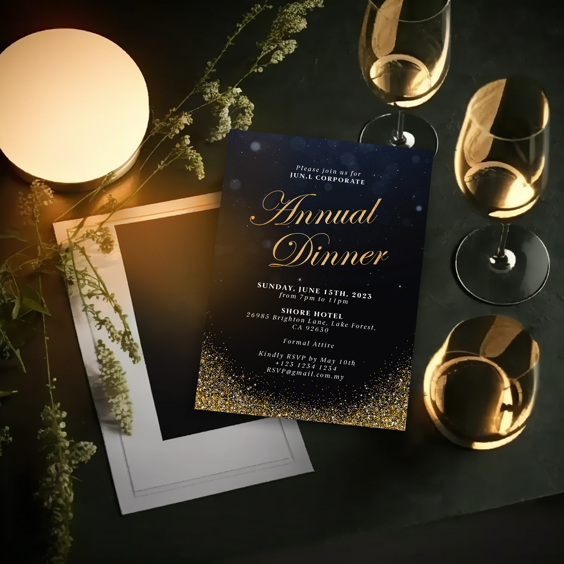 Editable Annual Company Party Invitation Corporate Invitation Template ...