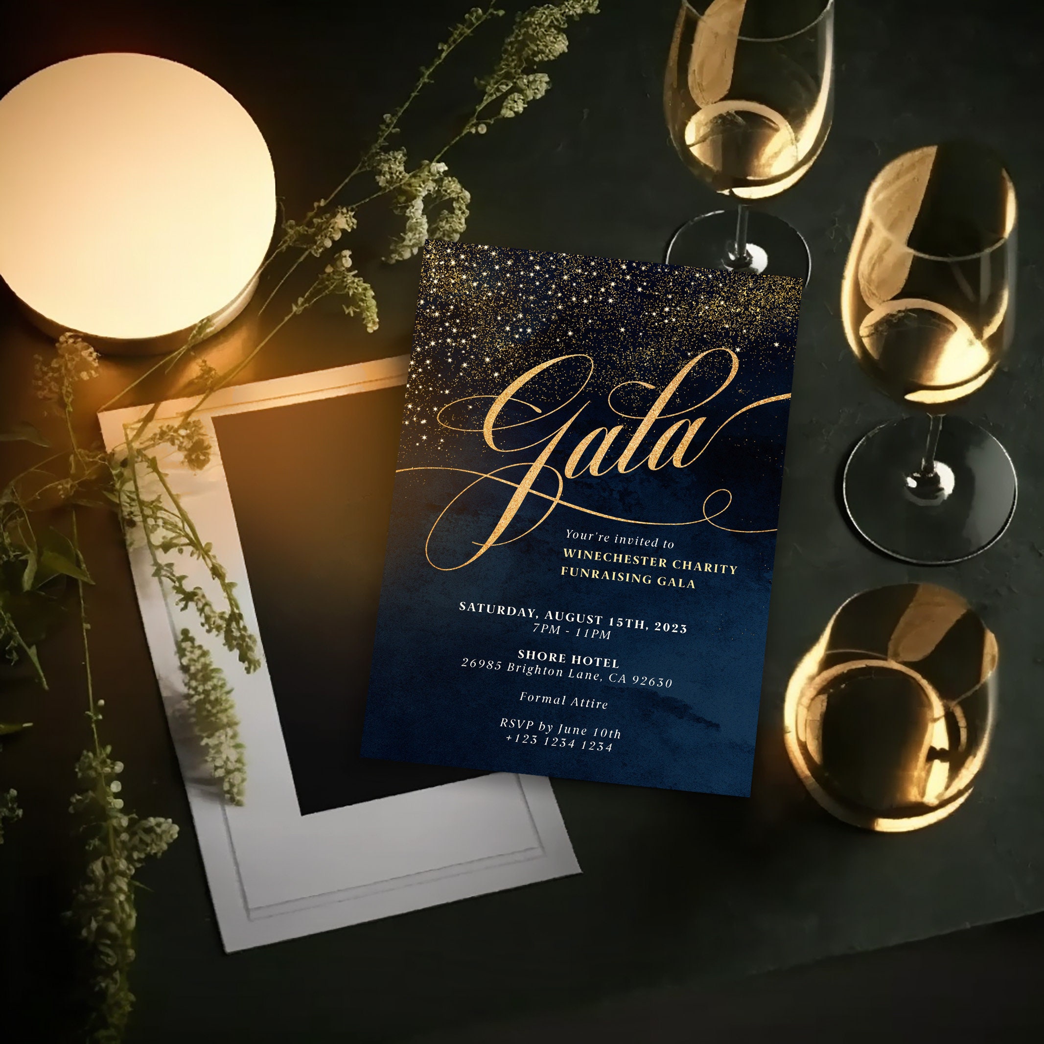 Editable Gala Party Invitation Gala Fundraiser Banquet Invitation ...