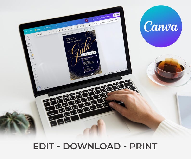 Editable Gala Party Invitation | Gala Fundraiser Banquet Invitation ...