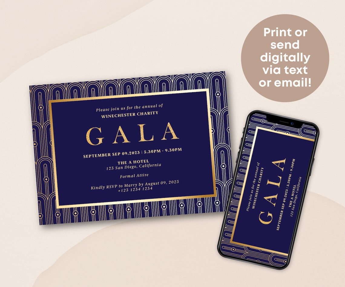 Editable Gala Party Invitation Gala Fundraiser Banquet - Etsy