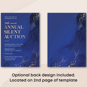 Editable Annual Silent Auction Invitation | Corporate Invitation ...