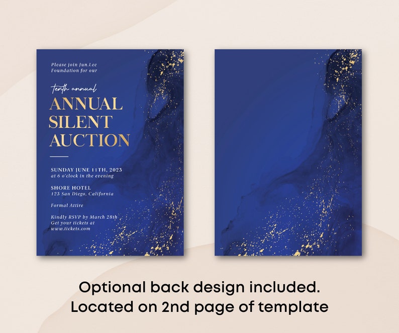 Editable Annual Silent Auction Invitation | Corporate Invitation ...