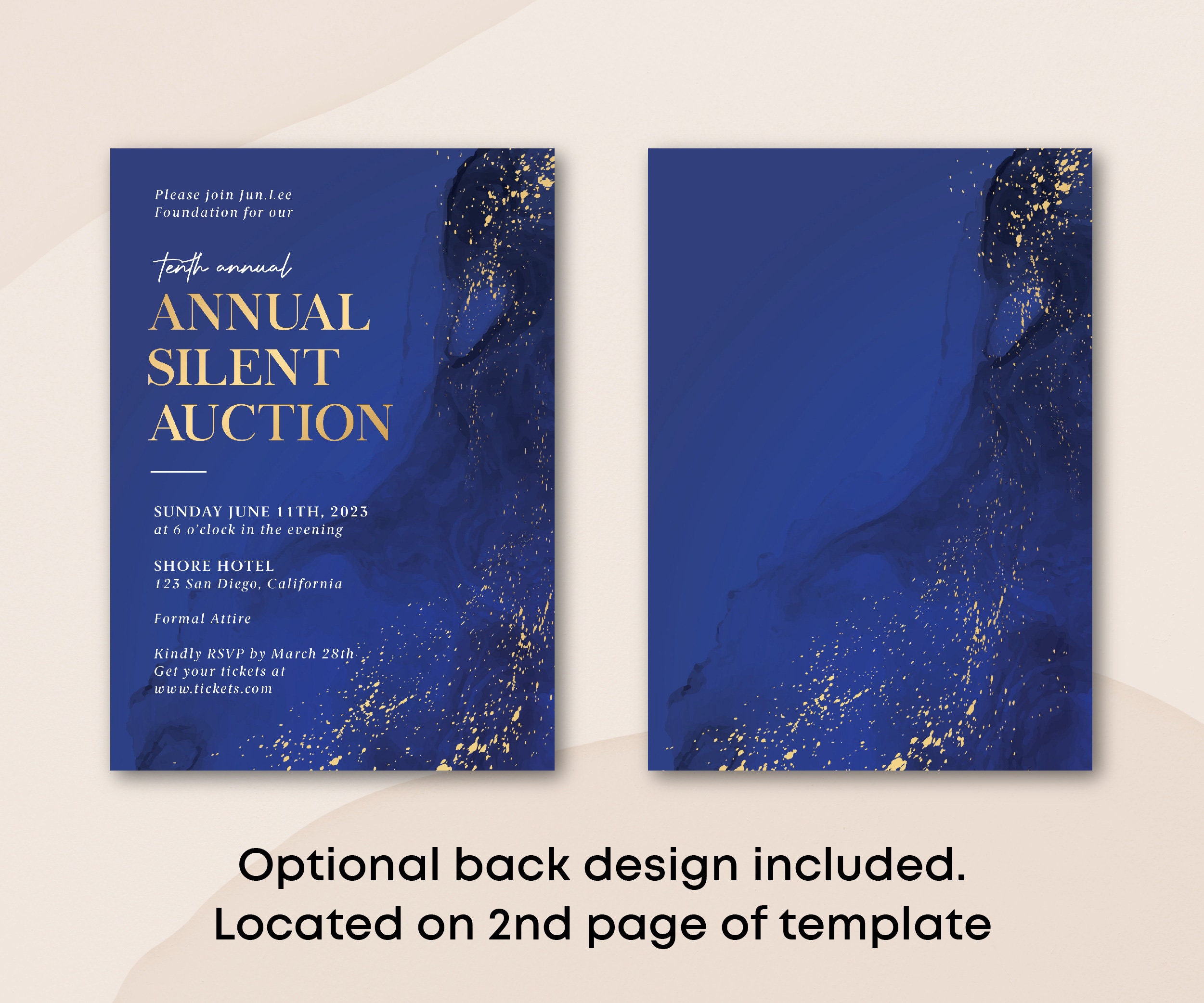 Editable Annual Silent Auction Invitation | Corporate Invitation ...