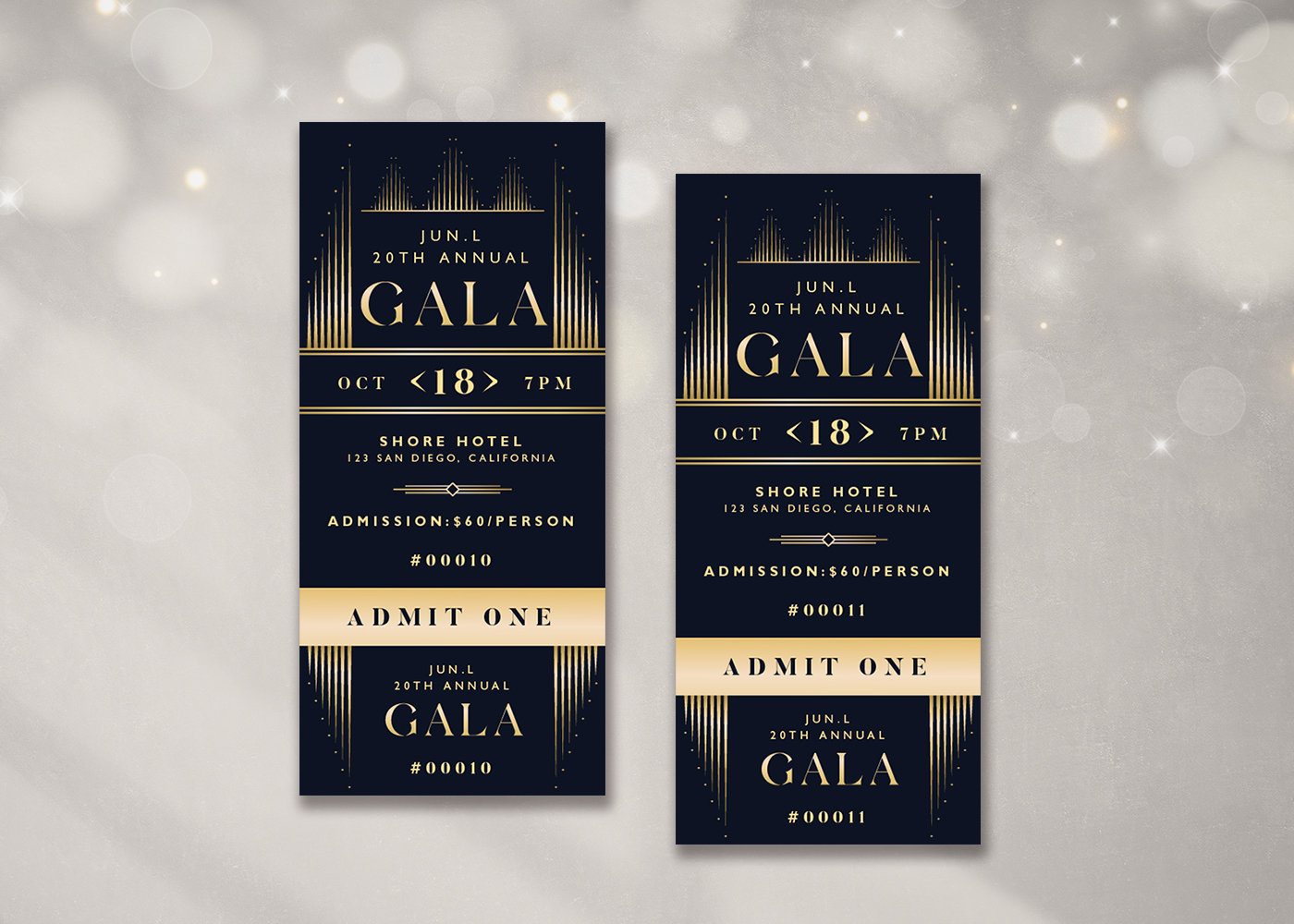 Editable Gala Party Ticket Template Gala Fundraiser Banquet Ticket ...