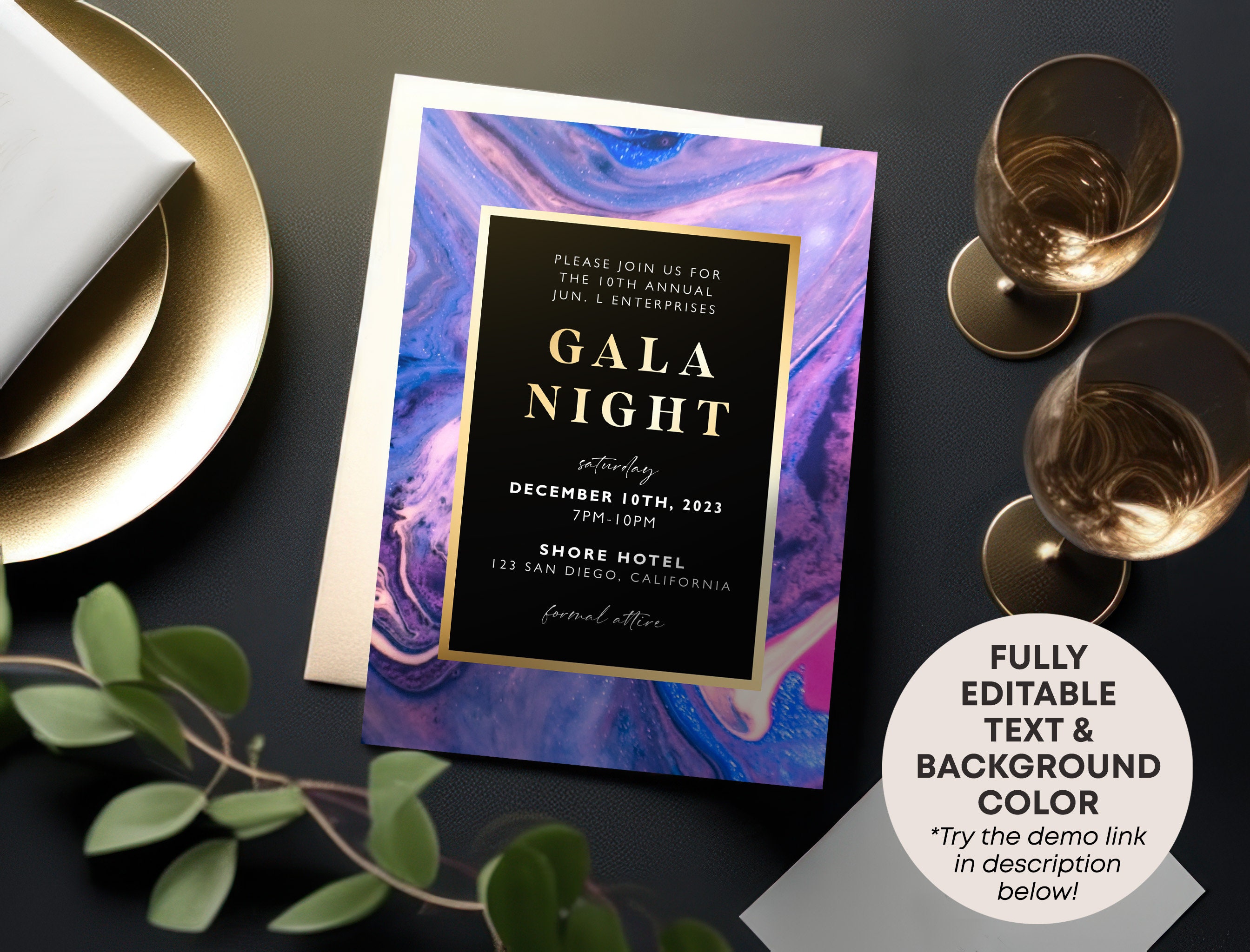 Editable Gala Party Invitation Gala Fundraiser Banquet - Etsy