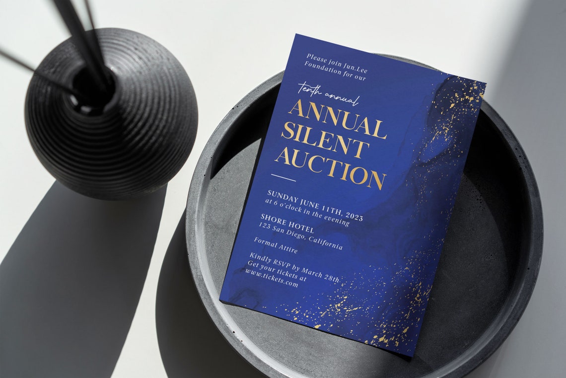 Editable Annual Silent Auction Invitation Corporate Invitation Template ...
